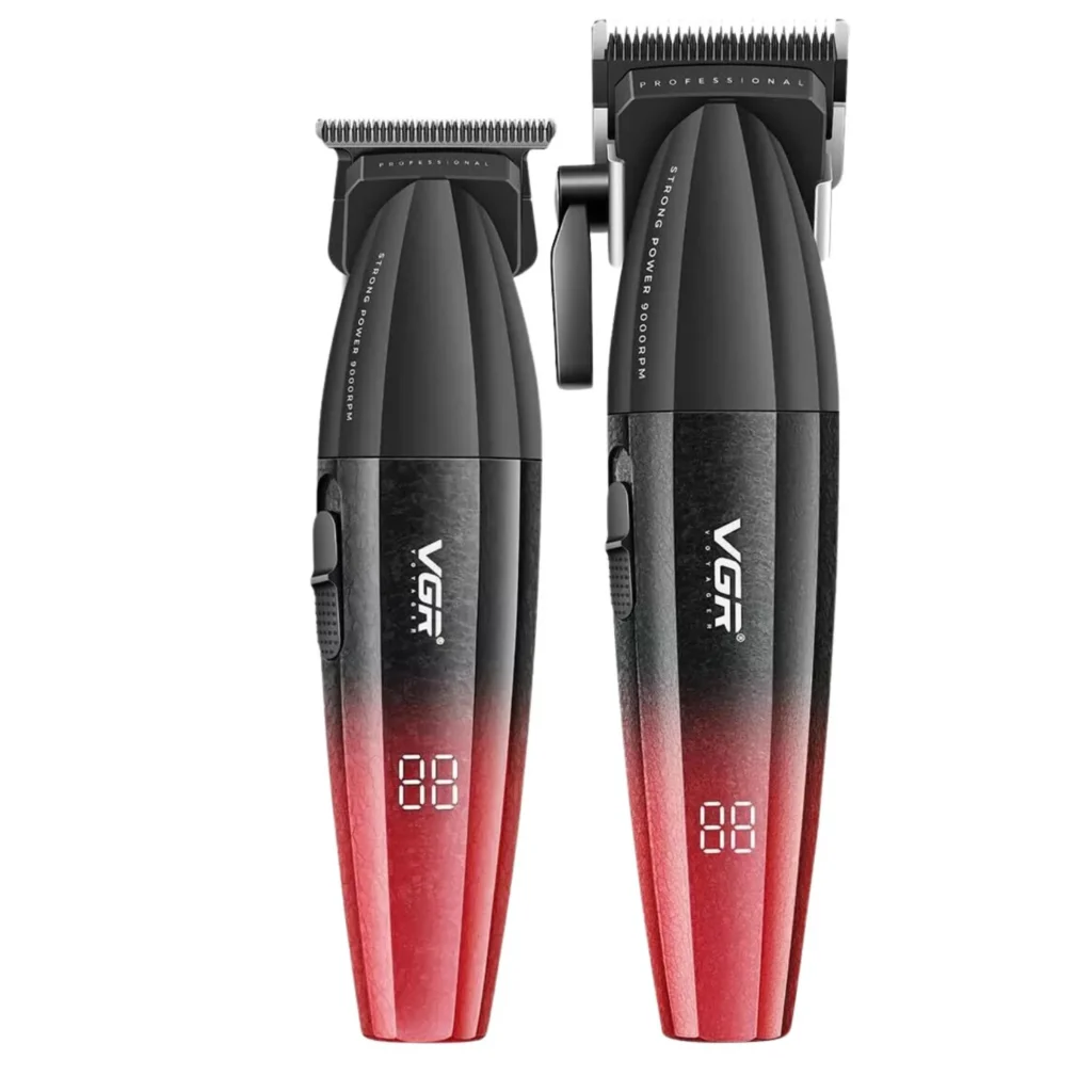 Barber Combo VGR Profesional V640 Clipper y Trimmer 9000RPM Rojo – Clipper y Shaver