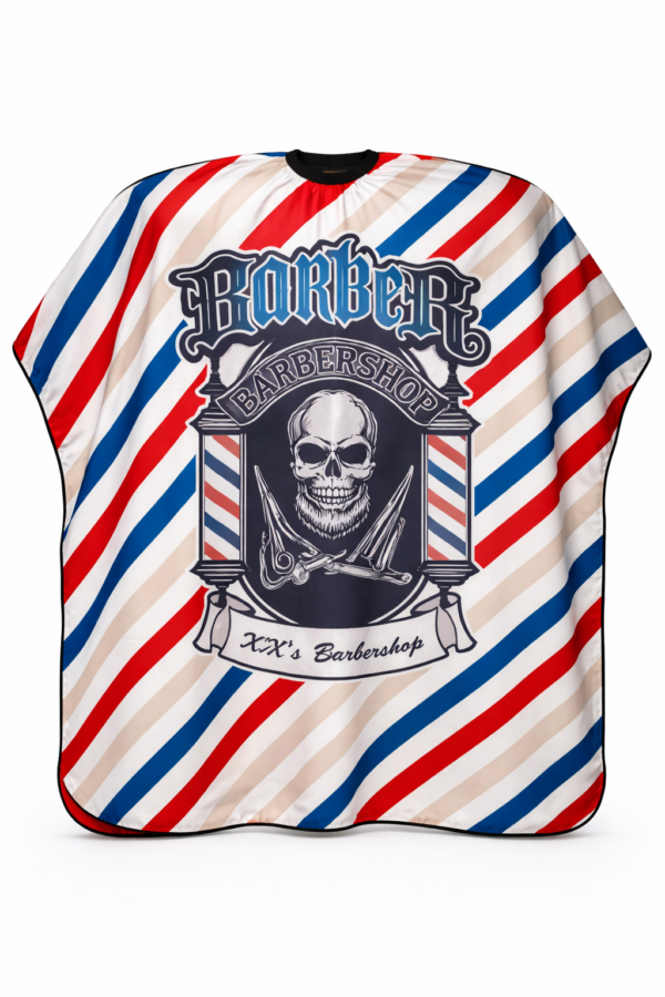 Capa de Barbero Profesional Diseño Barber Calavera – Clipper y Shaver